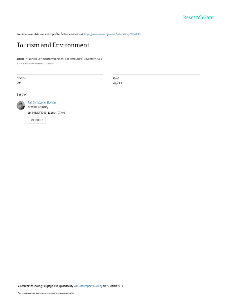 Tourism and Environment | PDF | Tourism | Environmental Impact Assessment