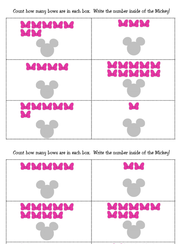 Counting Bows and Mickeys Activity | PDF