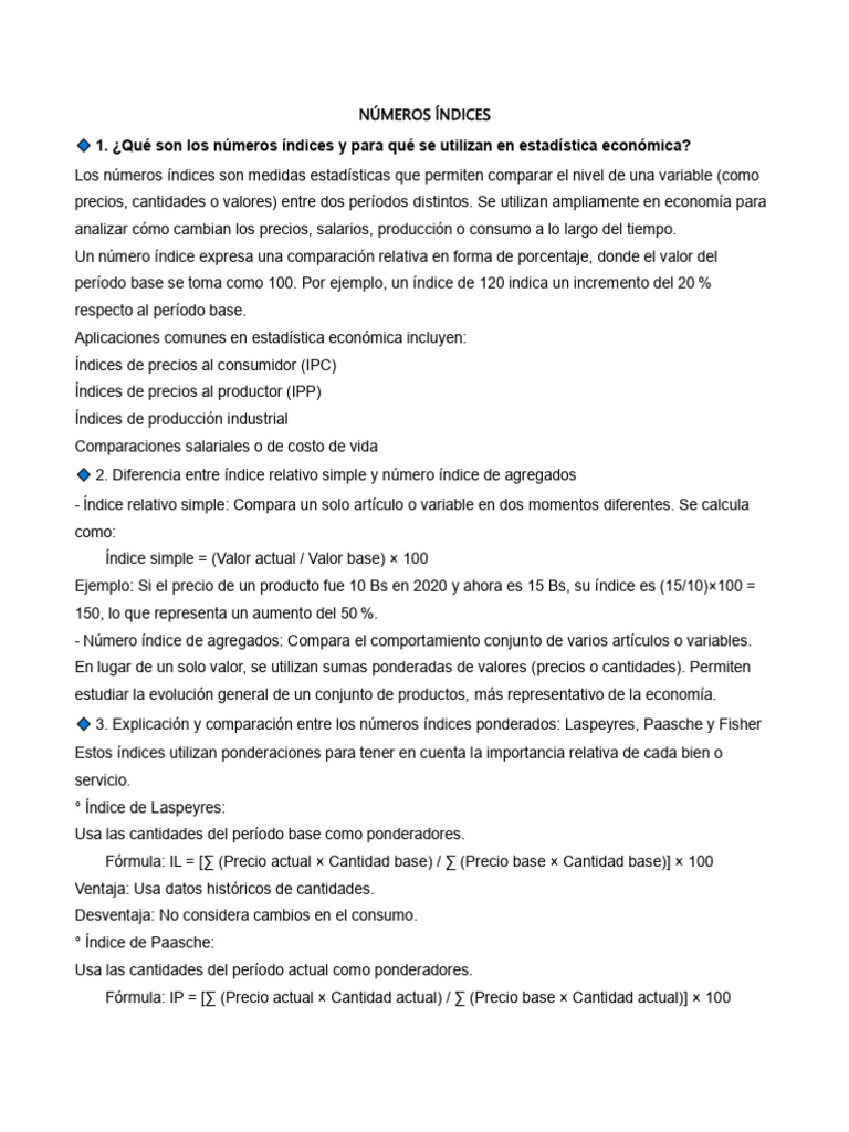 Números Índices en Estadística Económica | PDF | Costo de la vida | Precios