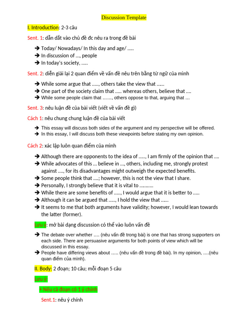 Discussion Template | PDF