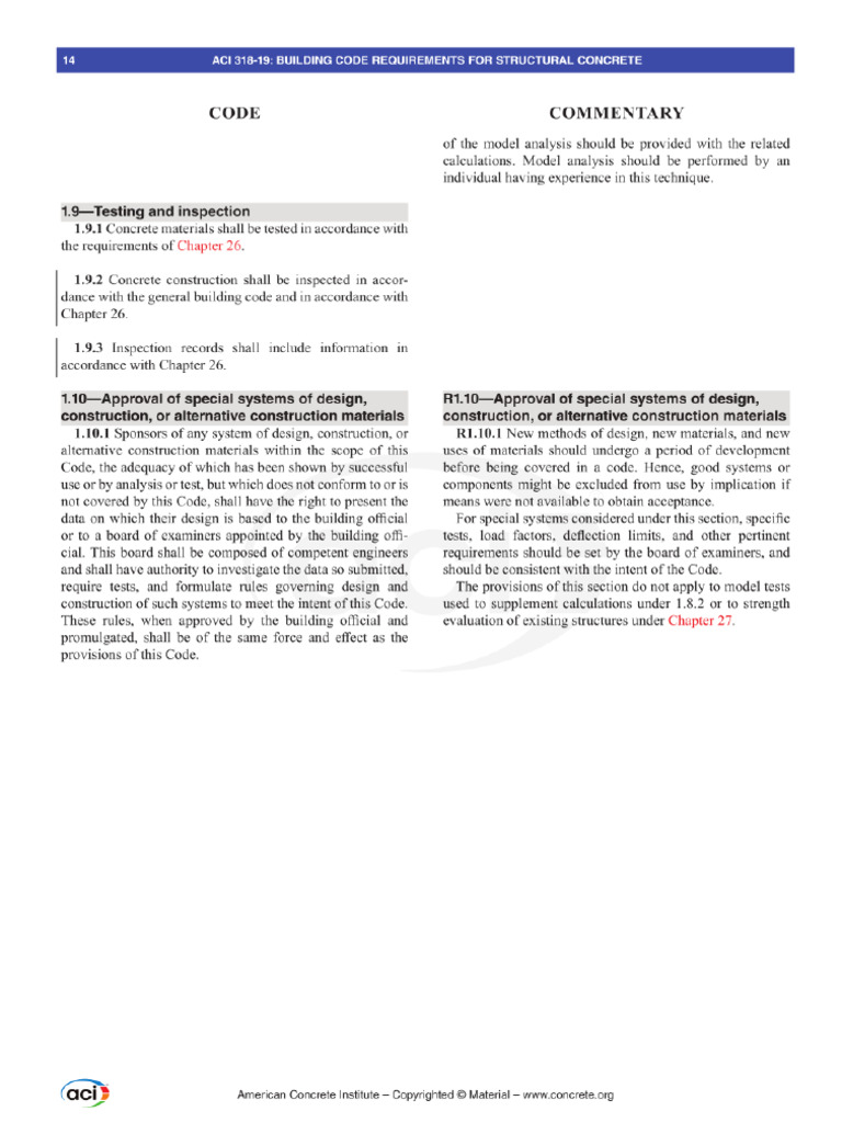 Aci 318-2019 - 16-18 | PDF