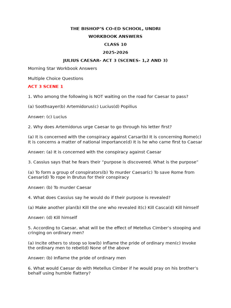 Scenes in Julius Caesar Act 3 | PDF | Mark Antony | Julius Caesar