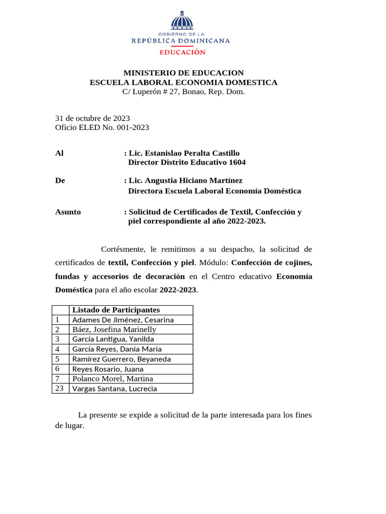 Oficio de Las Actas Arreglado | PDF