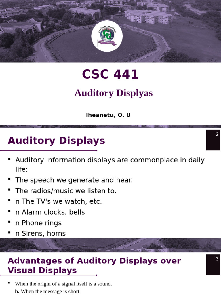 CSC 441 Audotory Displays 2025 | PDF | Sound | Somatosensory System