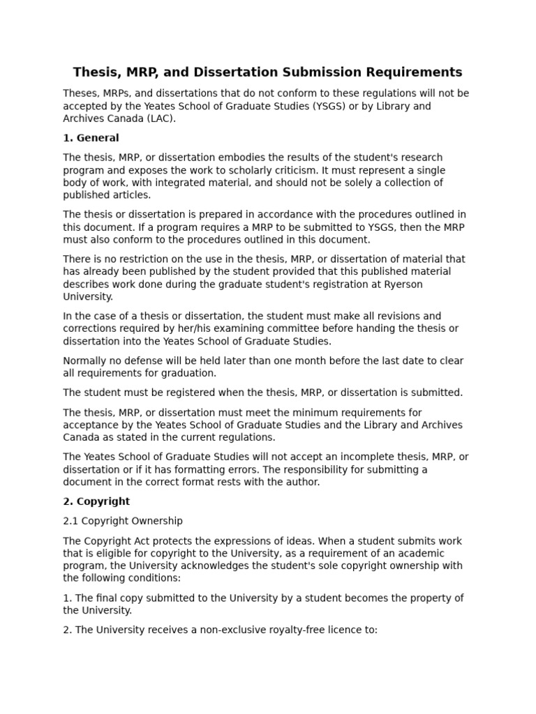 Thesis, MRP, and Dissertation Submission Requirements | PDF | Thesis | Book Design