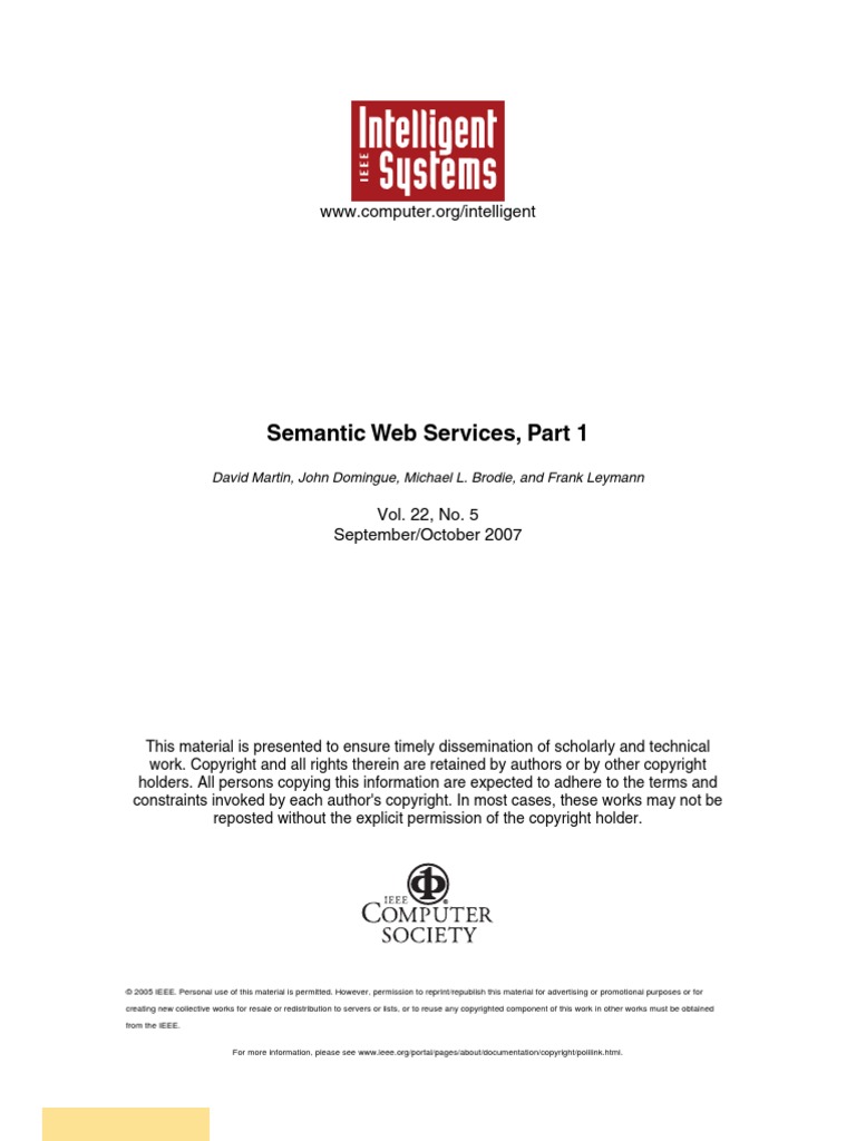 Semantic Web Services Part 1 Pdf Service Oriented Architecture Semantic Web