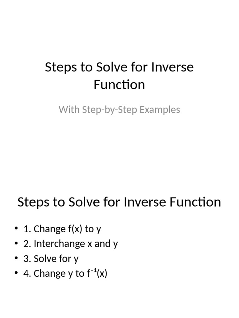 Inverse Function Steps | PDF