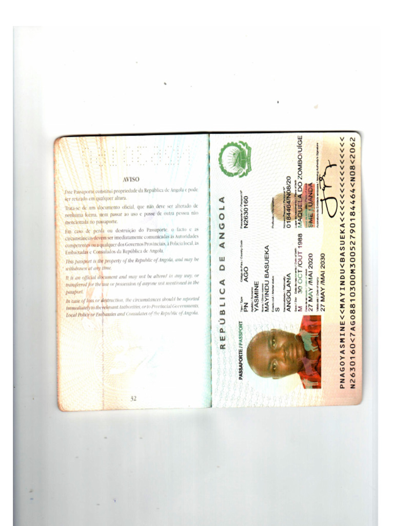 Modelo de Passaporte Angolano | PDF