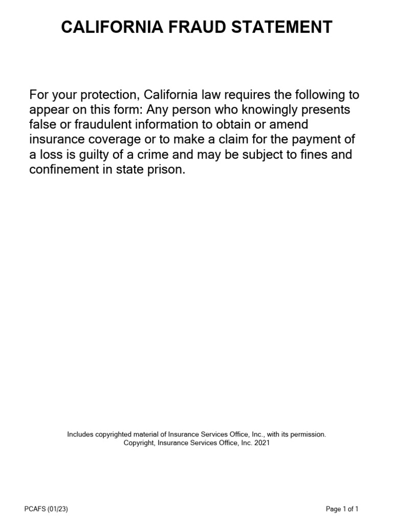California Fraud Law Statement | PDF