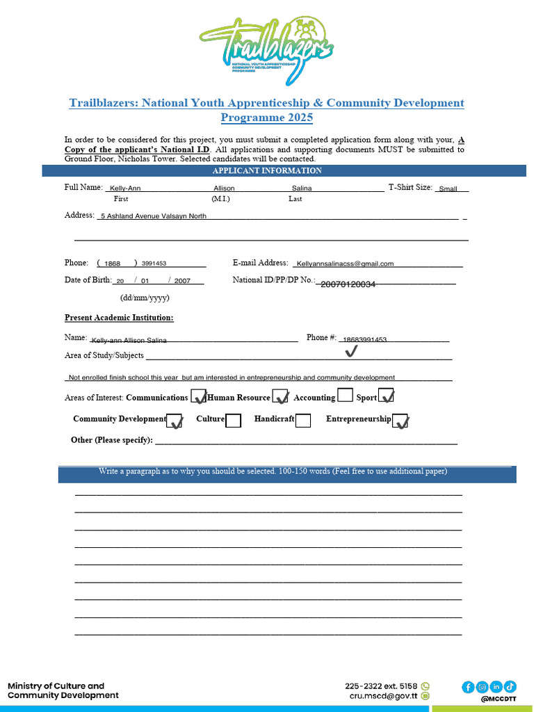 Trailblazers Application Form UPDATED 2 | PDF