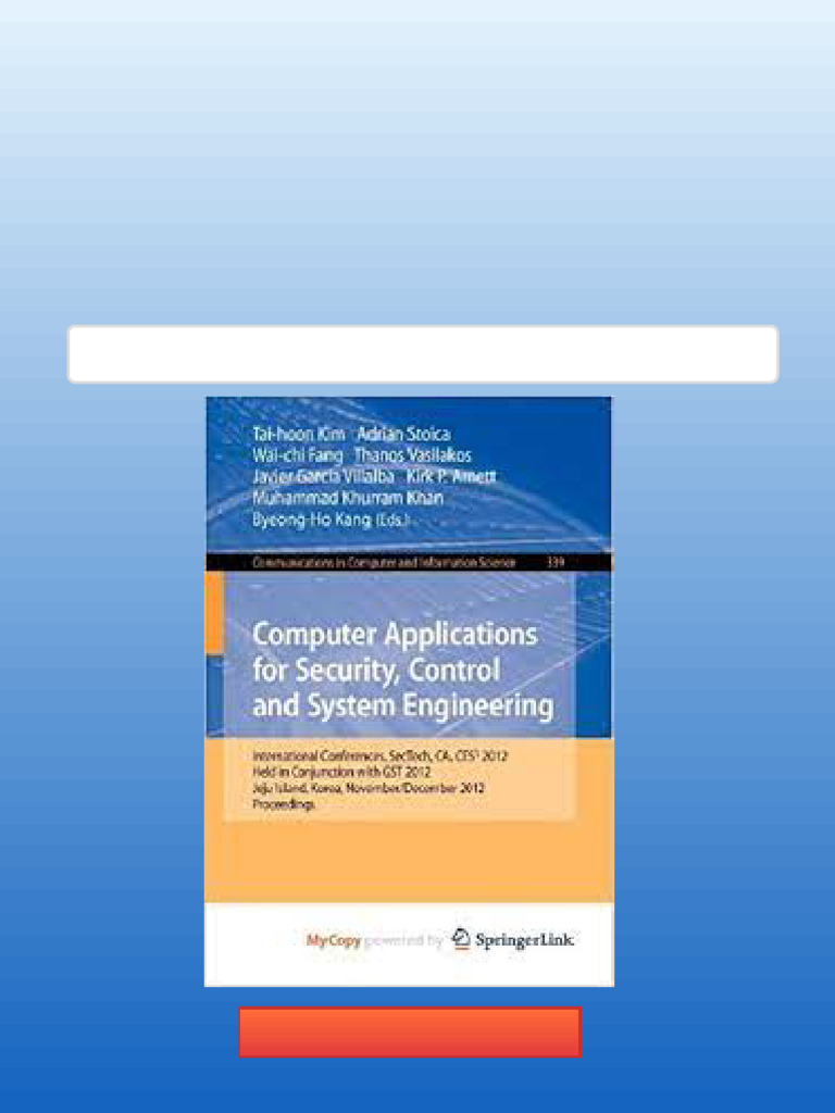 (Ebook PDF) Computer Applications for Security Control and System Engineering 1st edition by Tai ...