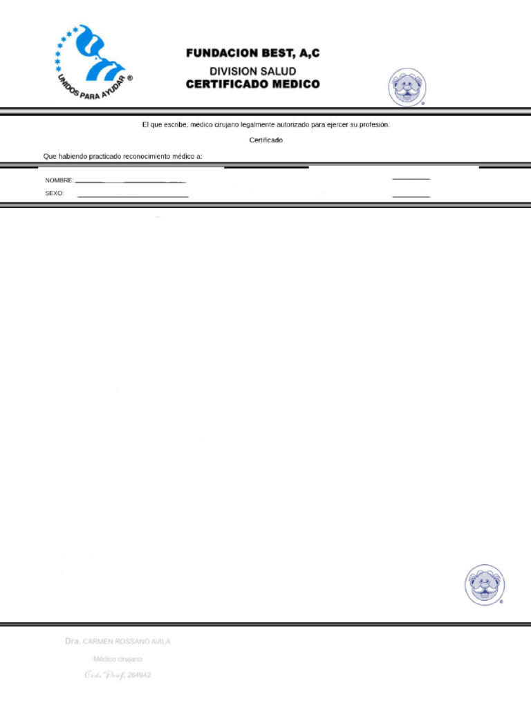 Certificado Medico Similares | PDF