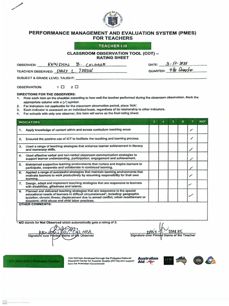 Cot Tool 24-25 | PDF