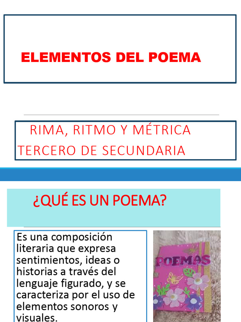 LA RIMA. El Ritmo y La Metrica Tercero de Secundaria | PDF | Metro ...