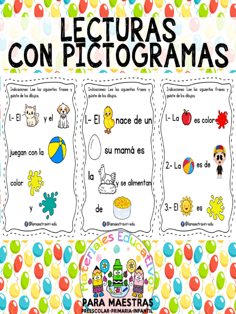 Lecturas Con Pictogramas Recopilado Por Materiales Educativos para ...