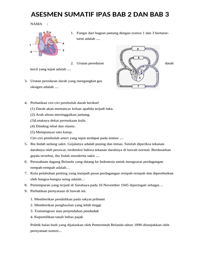 Asesmen Sumatif Ipas Bab 2 Dan Bab 3 | PDF