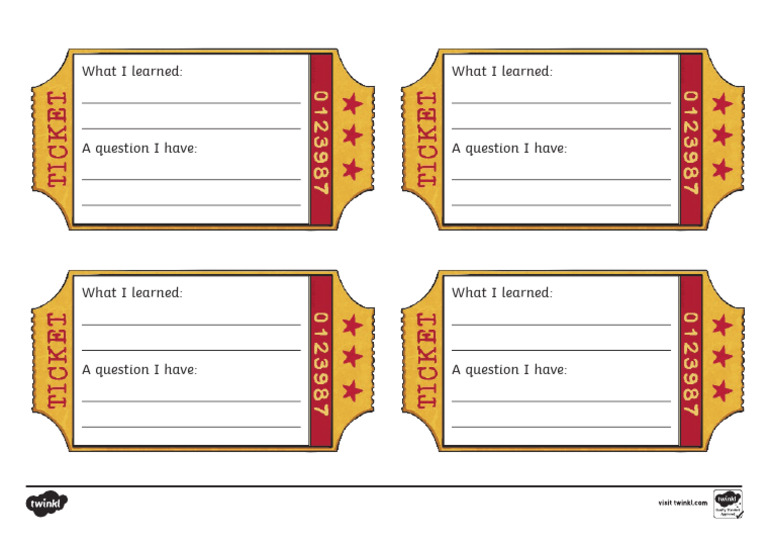 Exit Card Option 1 Ticket | PDF