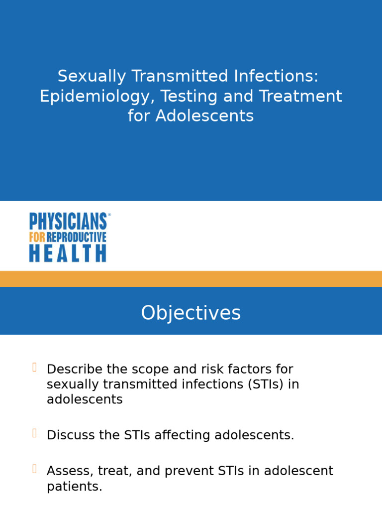 Adolescent STI Epidemiology and Care | PDF | Sexually Transmitted ...
