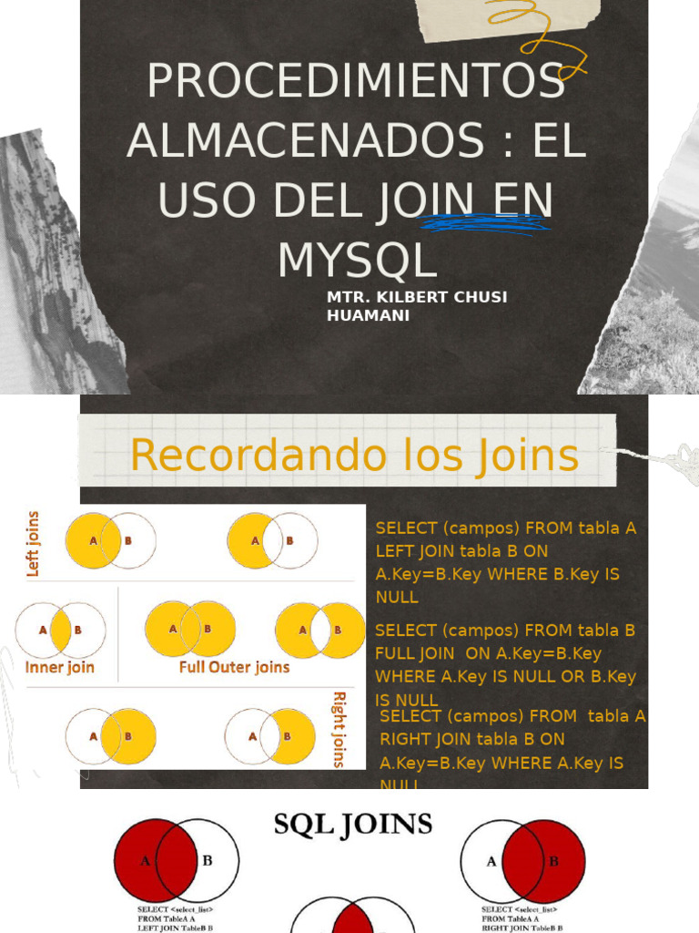 Usos Del Join | PDF | Bases de datos | Gestión de datos