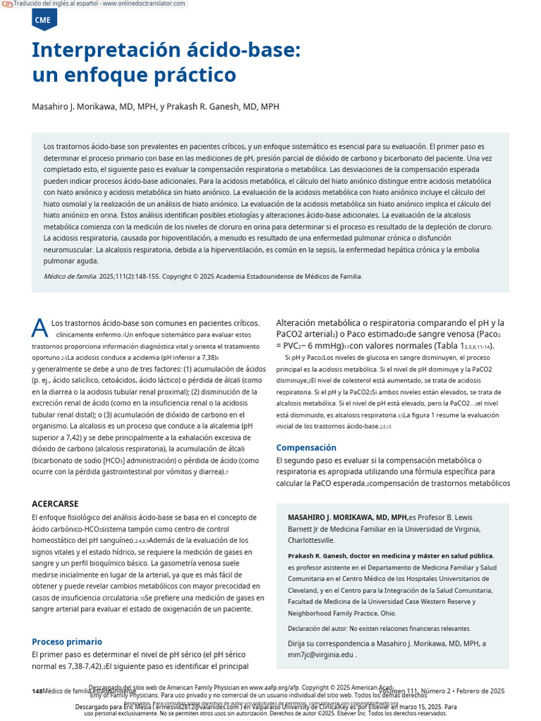 Acid-Base Interpretation - A Practical Approach.en.Es | PDF | Medicina ...