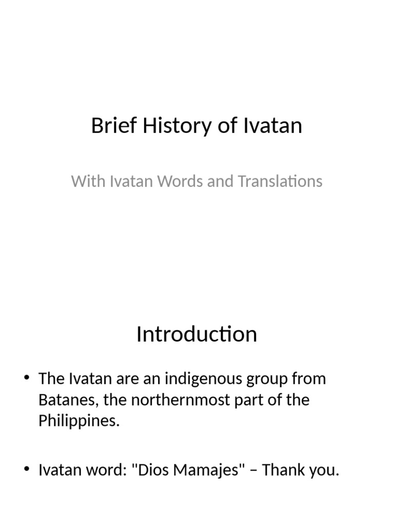 Ivatan History and Language Overview | PDF