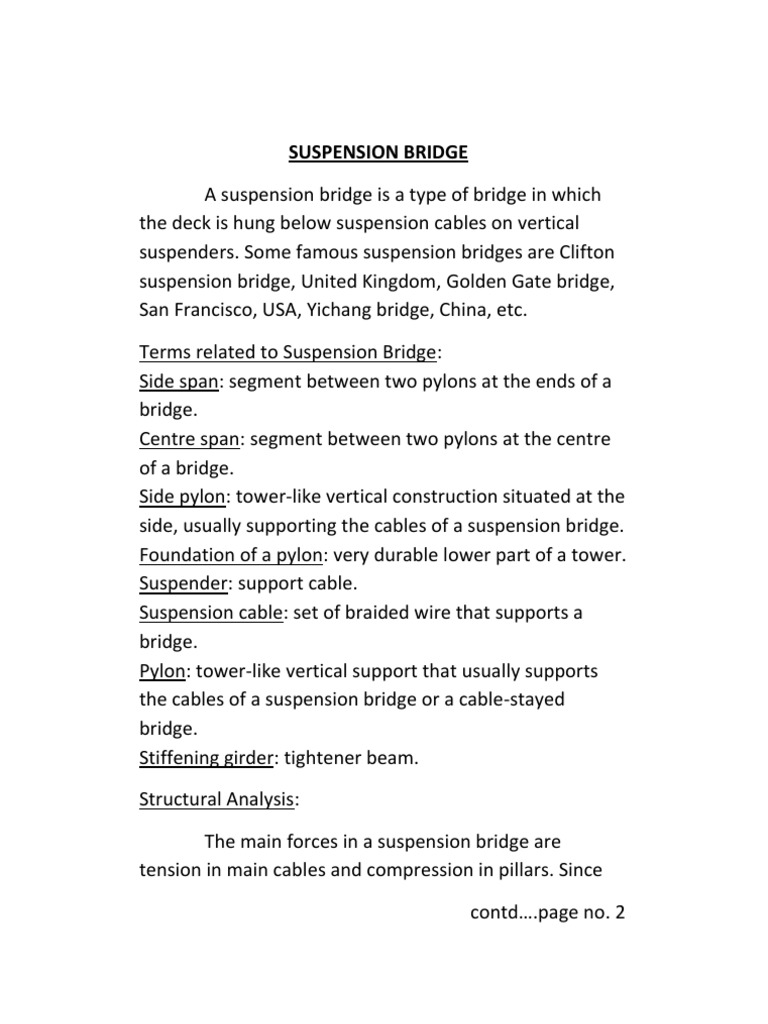Suspension Bridge | PDF | Bridge | Civil Engineering