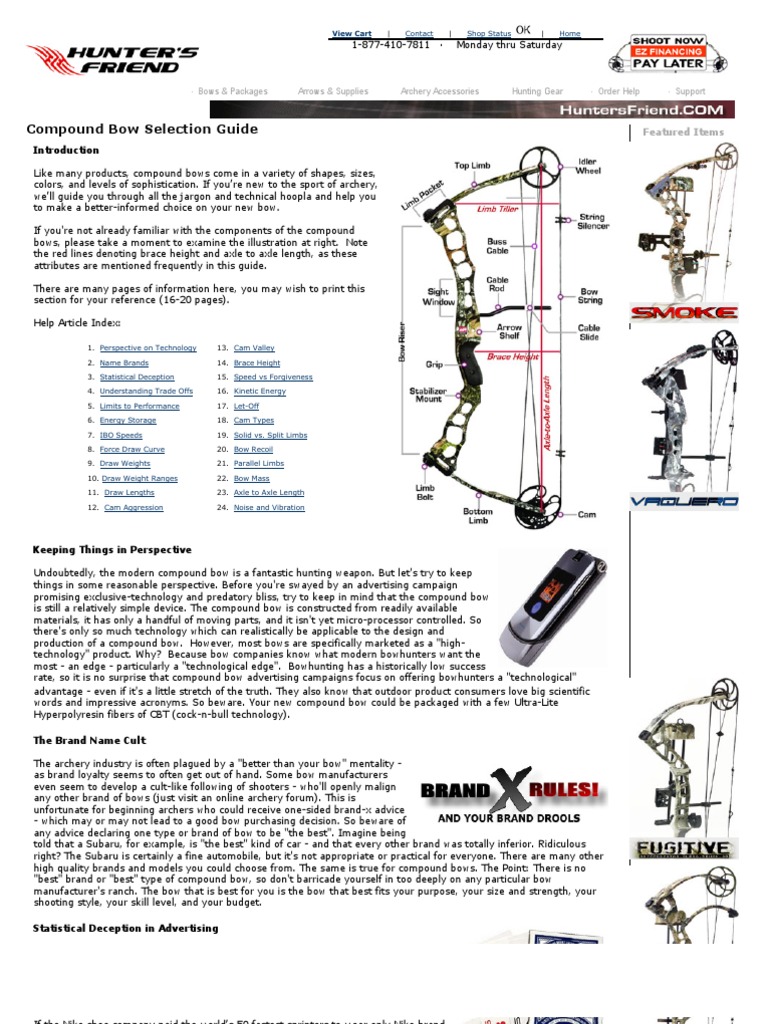 Compound Bow Selection Guide | PDF | Bow And Arrow | Archery
