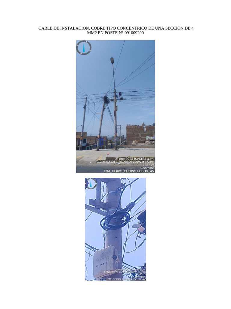 Cable de Instalacion en Poste 091009200 | PDF
