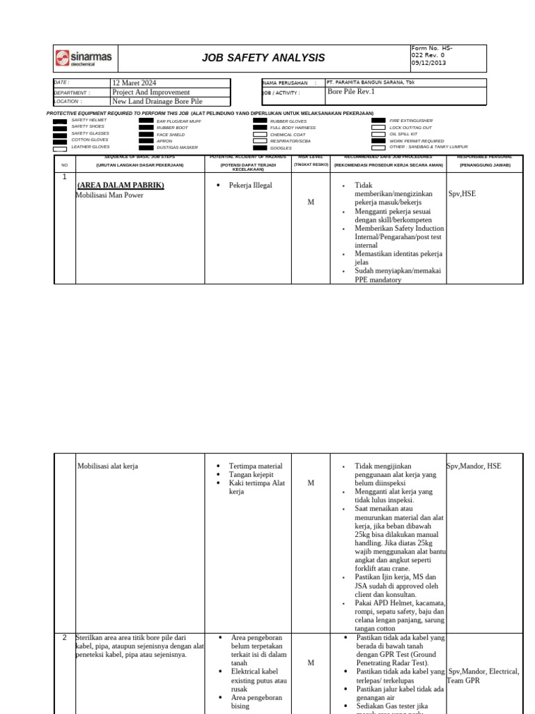 JSA Bored Pile Drainage Rev.1.1 | PDF