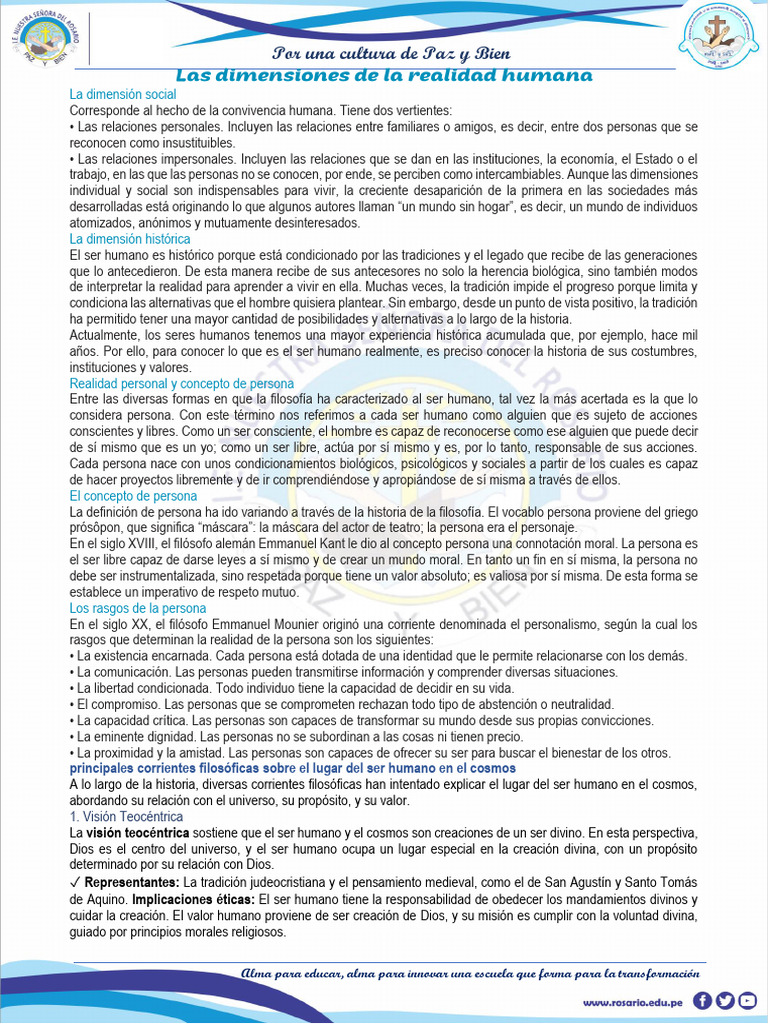 HOJA DE INFORMACIÓN #02 - DPCC 3° III Bim | PDF | Tomás de Aquino | Panteísmo