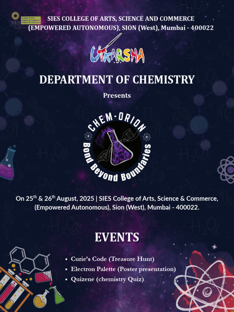 CHEM-ORION 2025: Chemistry Fest Events | PDF | Chemistry