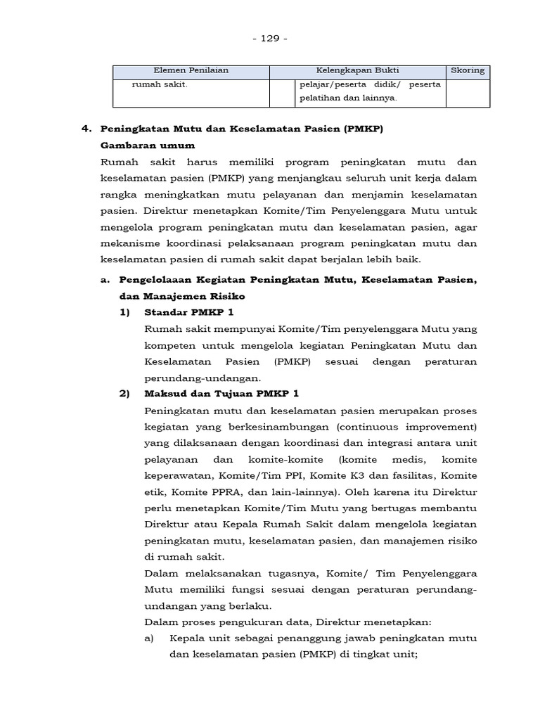 Program PMKP Rumah Sakit dan Tim Mutu | PDF