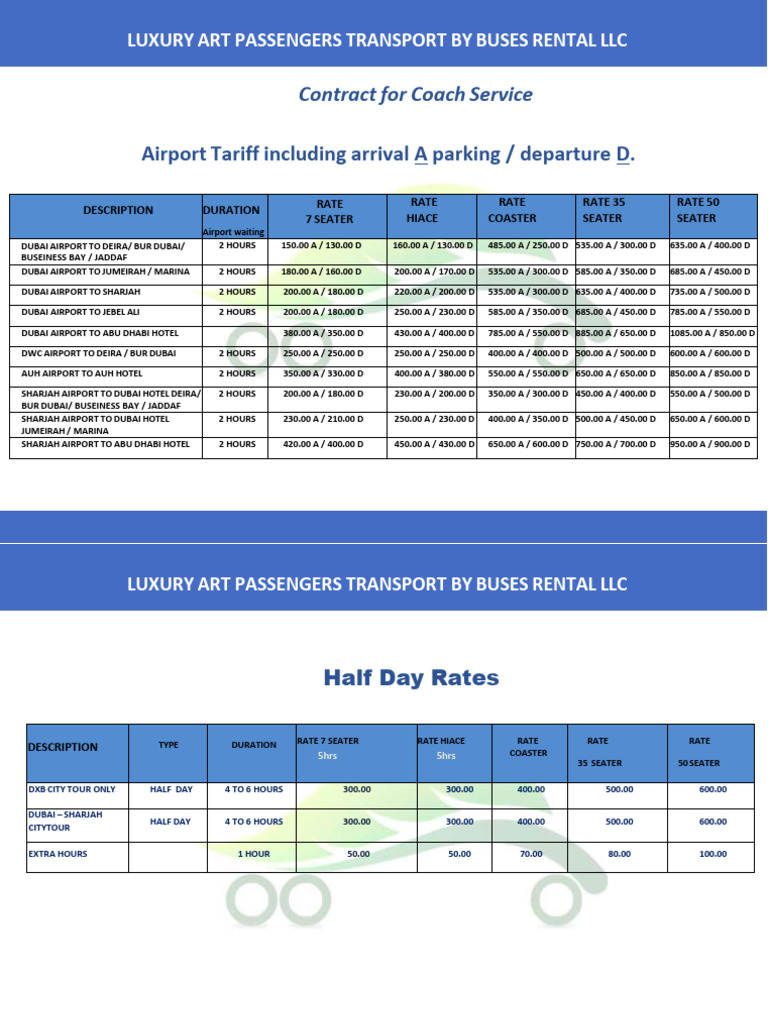 Luxury Art Transport Rates in Dubai | PDF | Dubai | United Arab Emirates