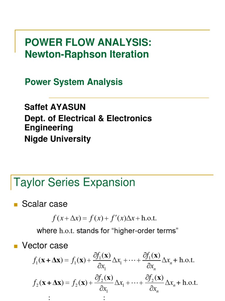 Power Flow Analysis: Newton-Raphson Iteration | PDF | Sine | Derivative