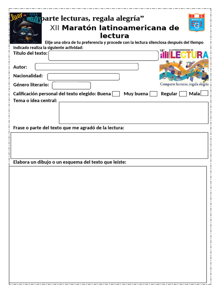 Ficha de Maraton de Lectura 2025 | PDF