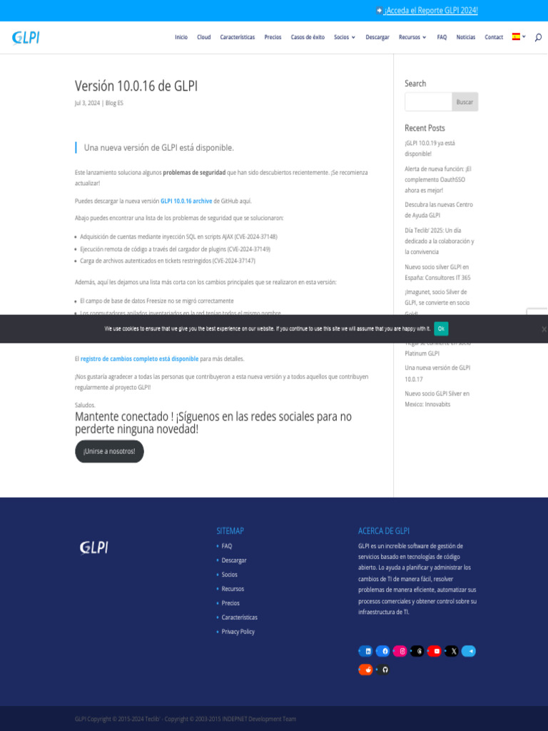 GLPI 10.0.16: Actualización y Seguridad | PDF | Tecnologías de la ...