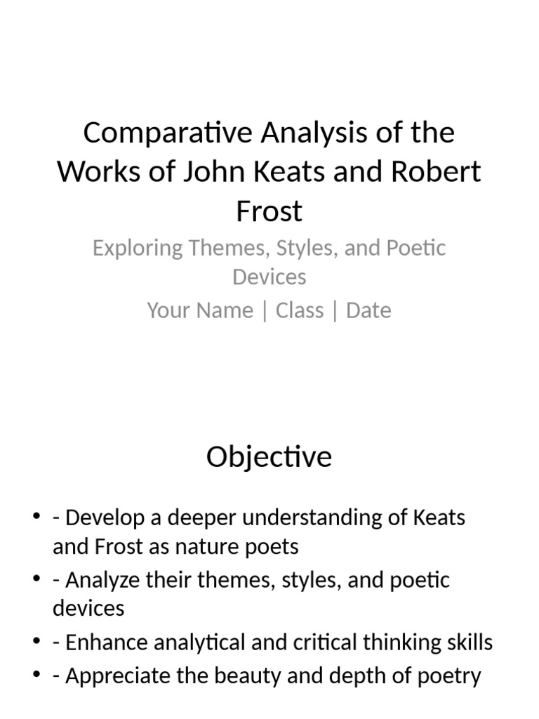 Comparative Analysis Keats Frost | PDF | Poetry | John Keats