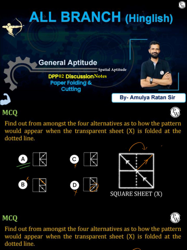 Spatial Aptitude - DPP 02 Discussion Notes (By Amulya Ratan Sir) | PDF
