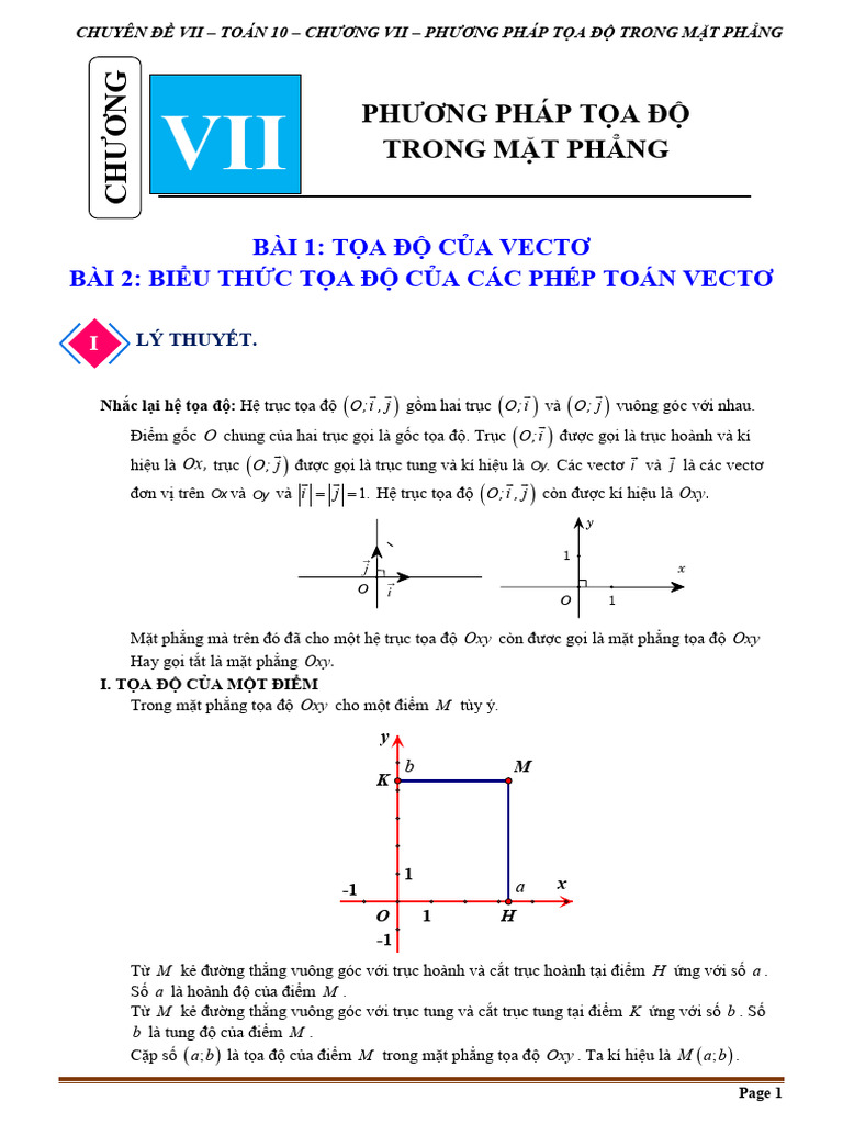 Chuyen de Phuong Phap Toa Do Trong Mat Phang Toan 10 Canh Dieu | PDF