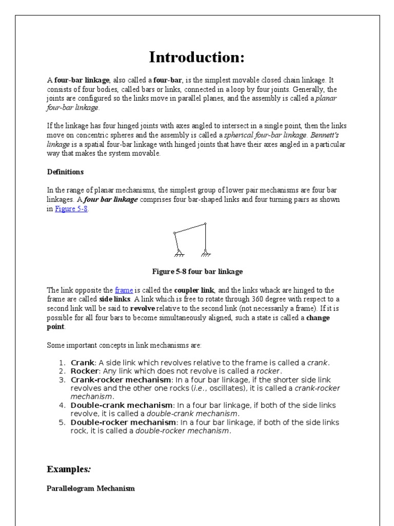 An In-Depth Look at Four-Bar Linkages: Types, Applications, Properties ...