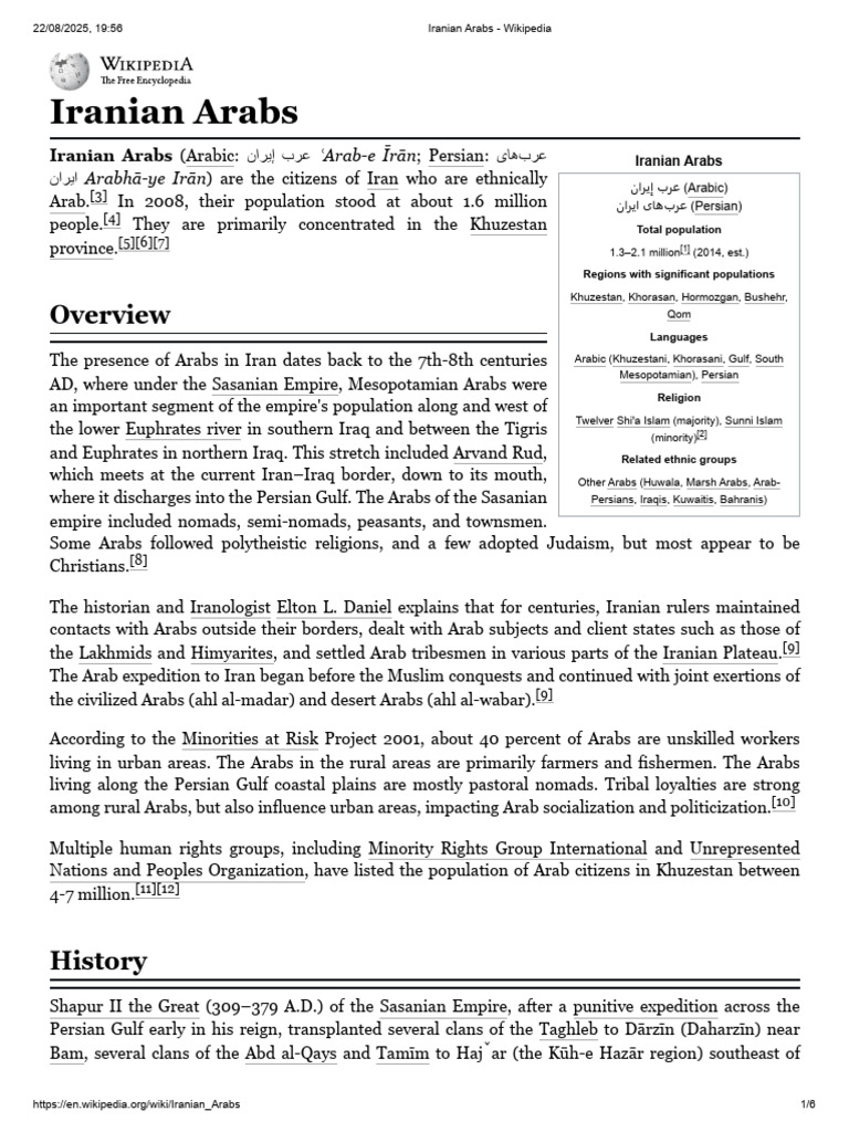 Iranian Arabs: History and Demographics | PDF | Middle East | Arabs