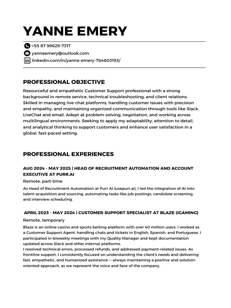 Curriculum Yanne | PDF