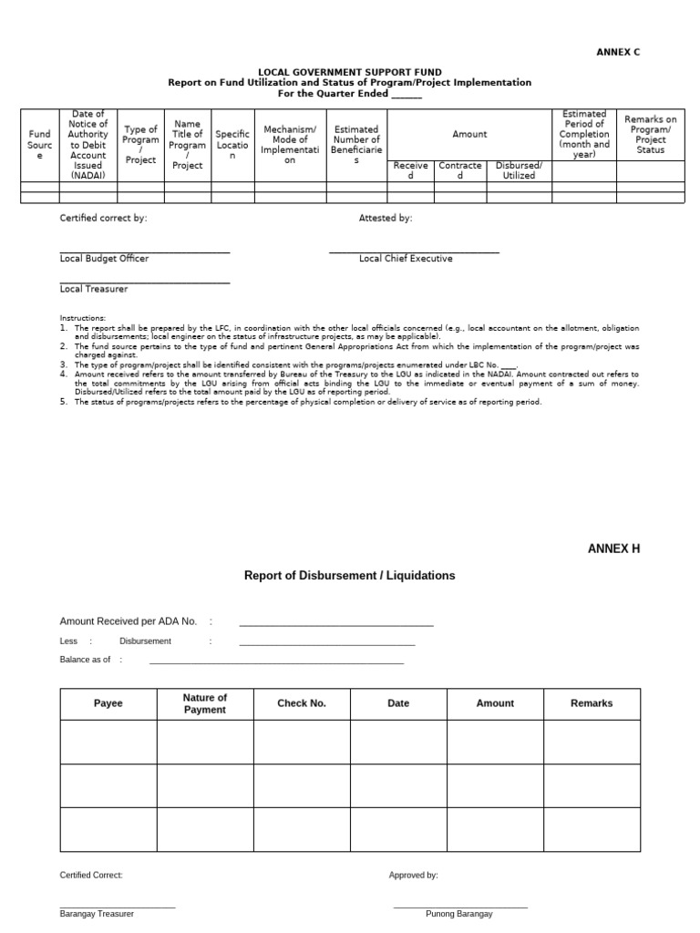 Fund Utilization Report Format | PDF | Payments | Money