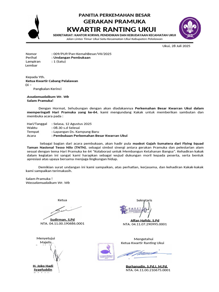 Undangan Kwarcab | PDF