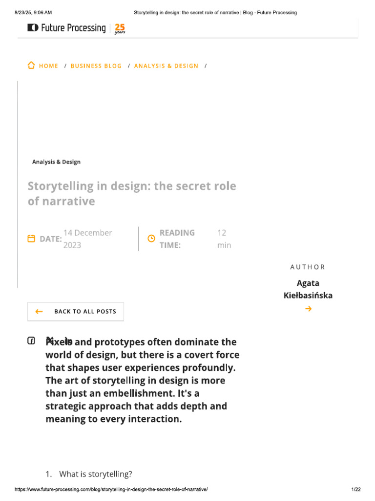 Storytelling in Design | PDF