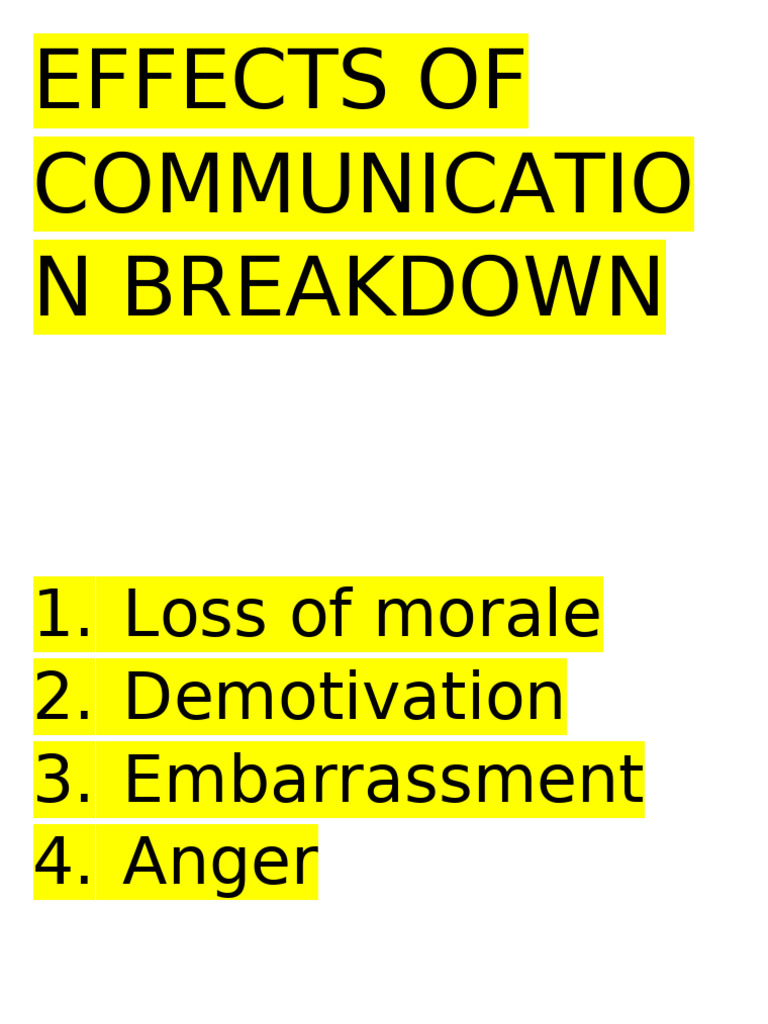 Impact of Communication Breakdown | PDF