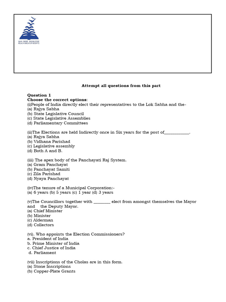 Grade 9 History Worksheet | PDF | Government