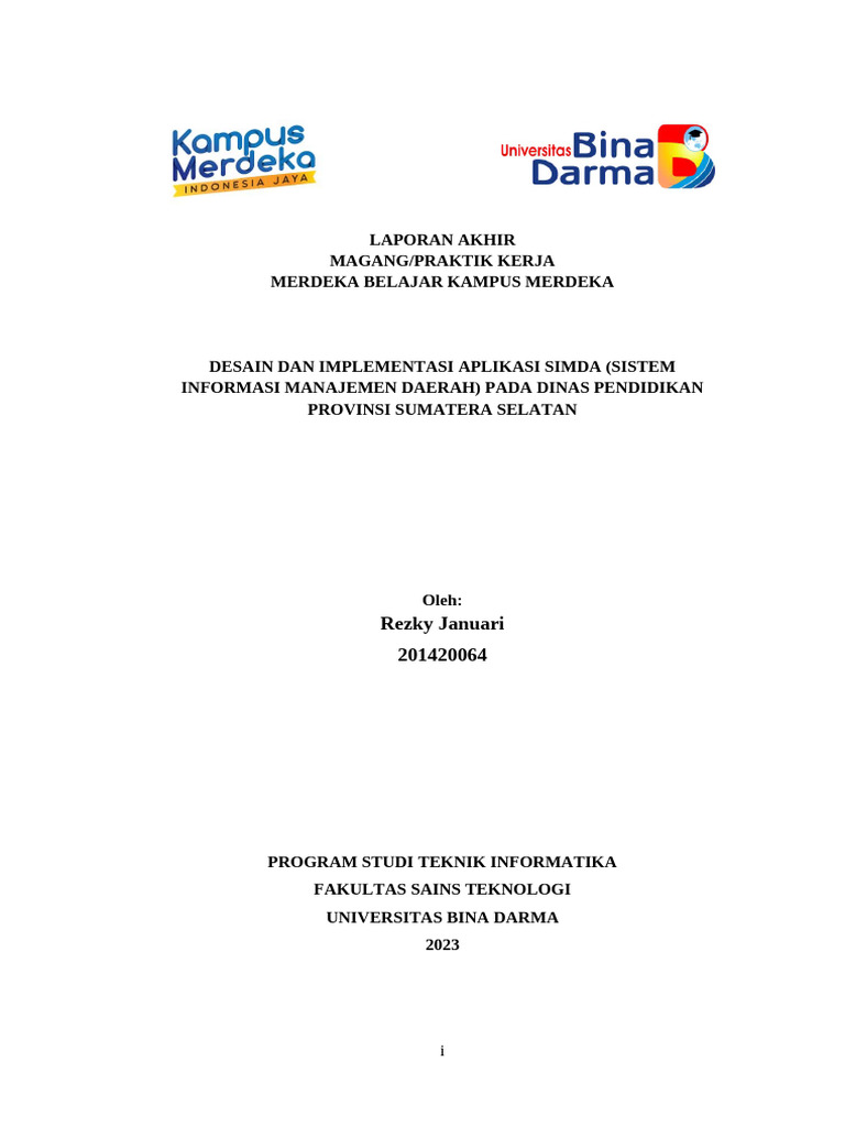 Implementasi Aplikasi SIMDA di Sumsel | PDF
