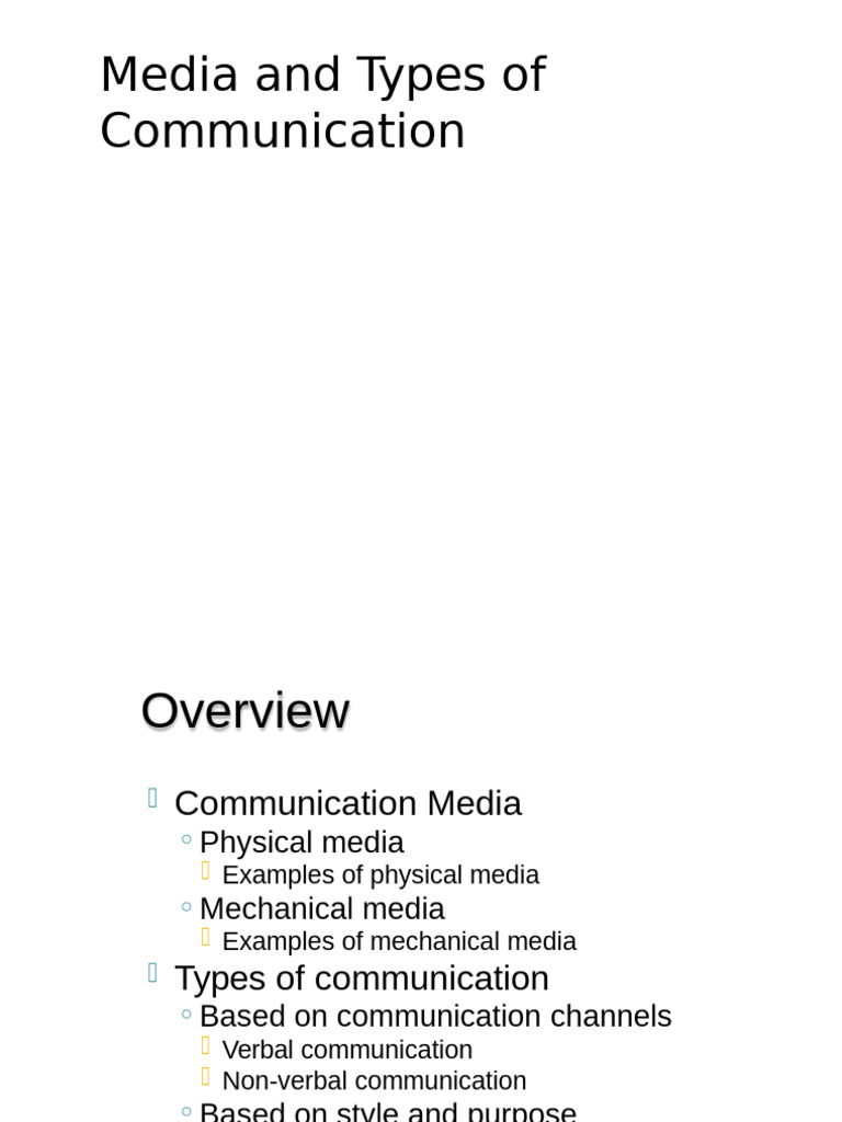 Types and Media of Communication | PDF | Communication | Nonverbal ...