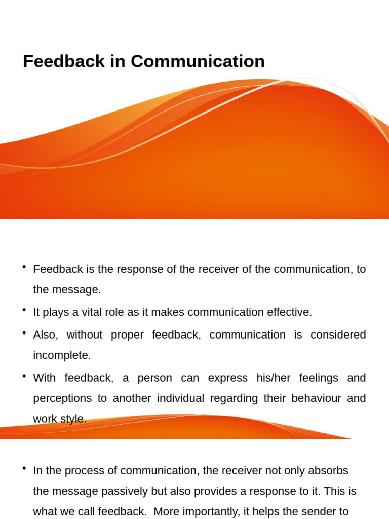 Importance and Types of Feedback in Communication | PDF | Communication ...